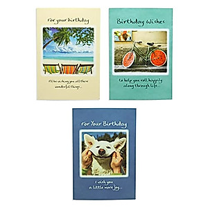 Blue Mountain Arts Birthday Card Assortment—3 Unique Greeting Cards with Uplifting Happy Birthday Wishes for the Special People in Your Life