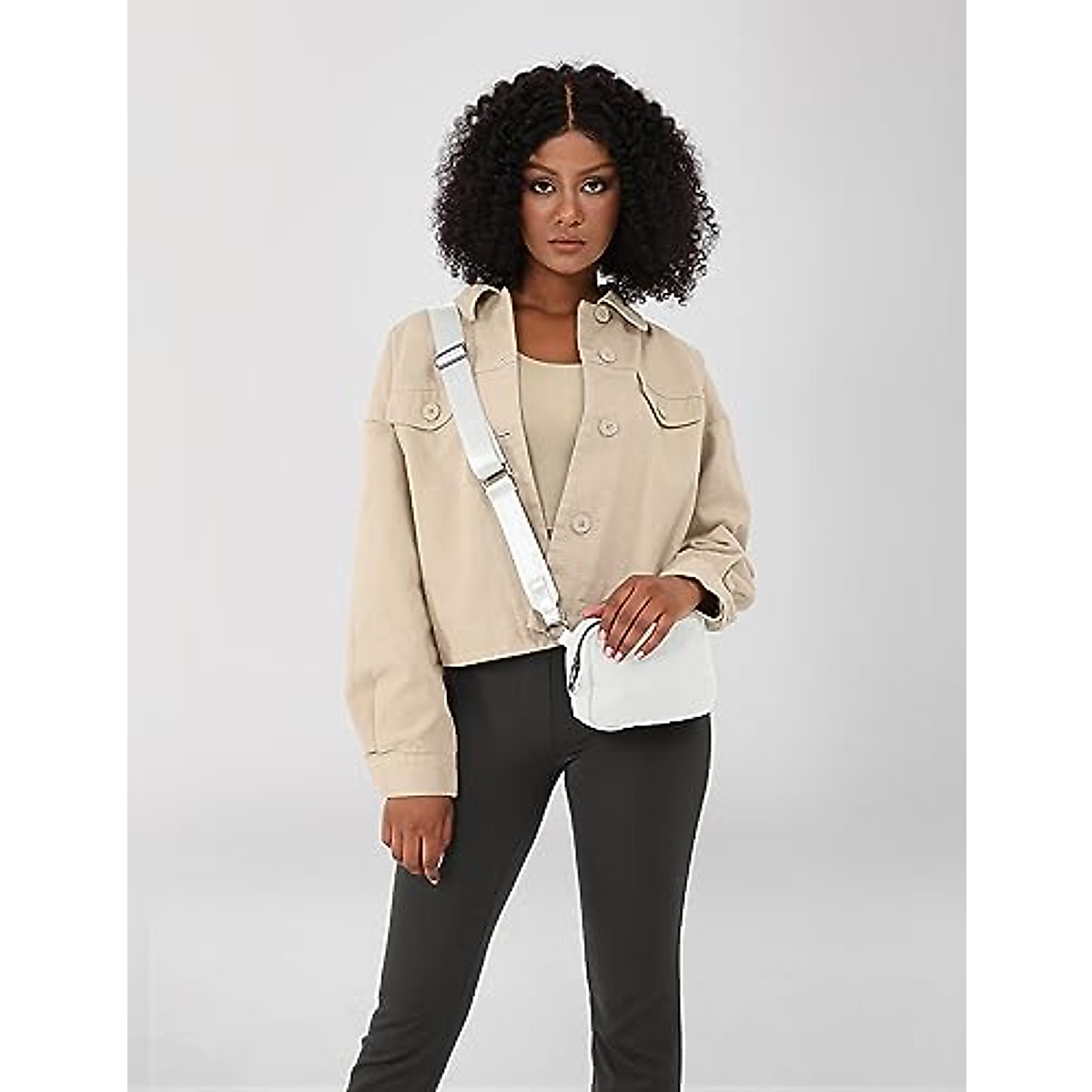 ODODOS Crossbody Bag with Adjustable Strap Small Shoulder Pouch for Workout Running Traveling Hiking, White