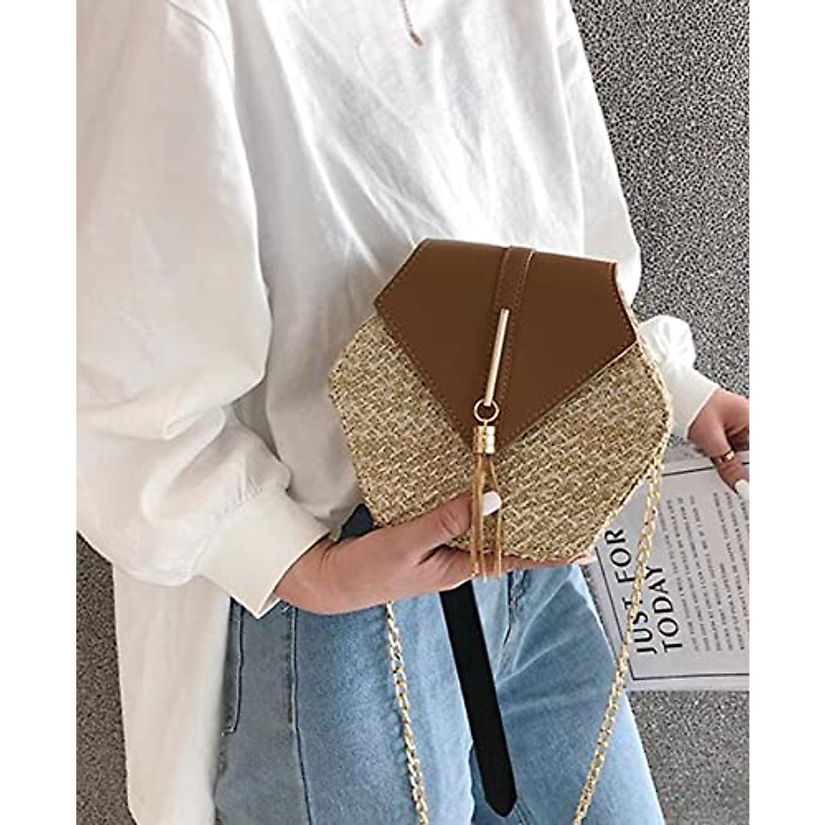 Crossbody Bags for Women Tassel Small Straw Beach Bag Satchel Bag Shoulder Bag Hobo Bags Purses Tote Handbag 2023