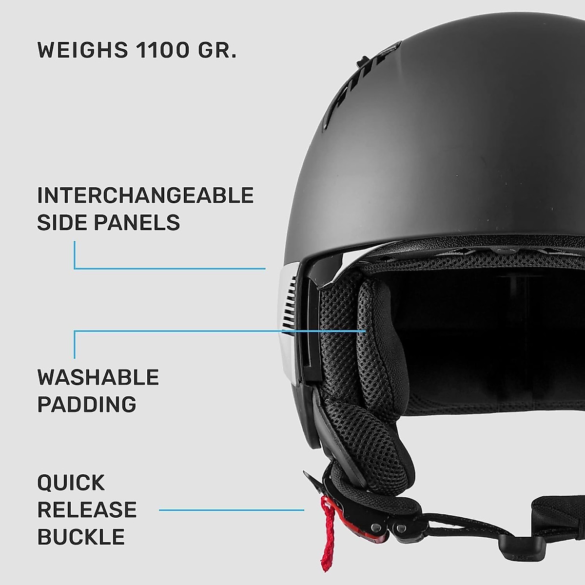 Westt Half Helmet Motorcycle - Scooter Helmet Open Face Motorcycle Helmet for Women & Men - 3/4 Helmet Motorcycle Moped Helmet with Sun Visor DOT Approved