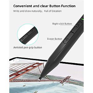Uogic Stylus Pen for Microsoft Surface,with 4096 Pressure Sensitivity & Bluetooth, for Surface Pro 10/9/8/7/7+/6/5/4/X,Surface Go/2/3,Duo/Duo2,Surface Book/2/3,Surface Laptop 1-5/Studio,Studio1/2/2+