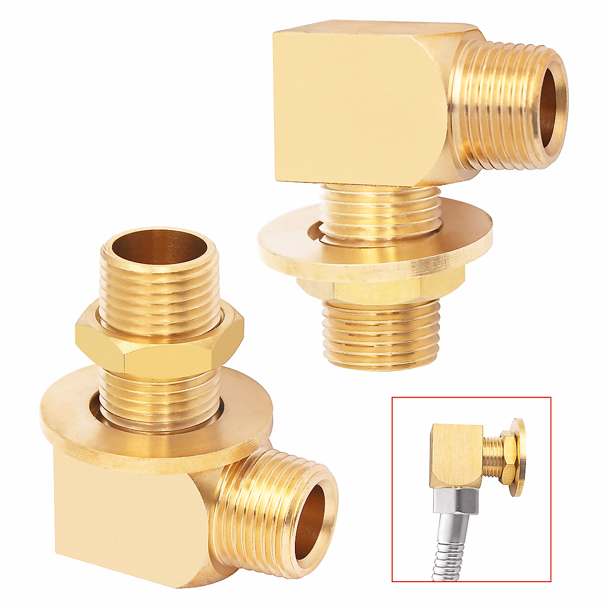 WEHOPE 2PCS B-0230-K Brass Wall Mount Connection Installation Kit Replacement for T&S B-0230 Style and B-0674-RGH Service ，with Teflon Tape