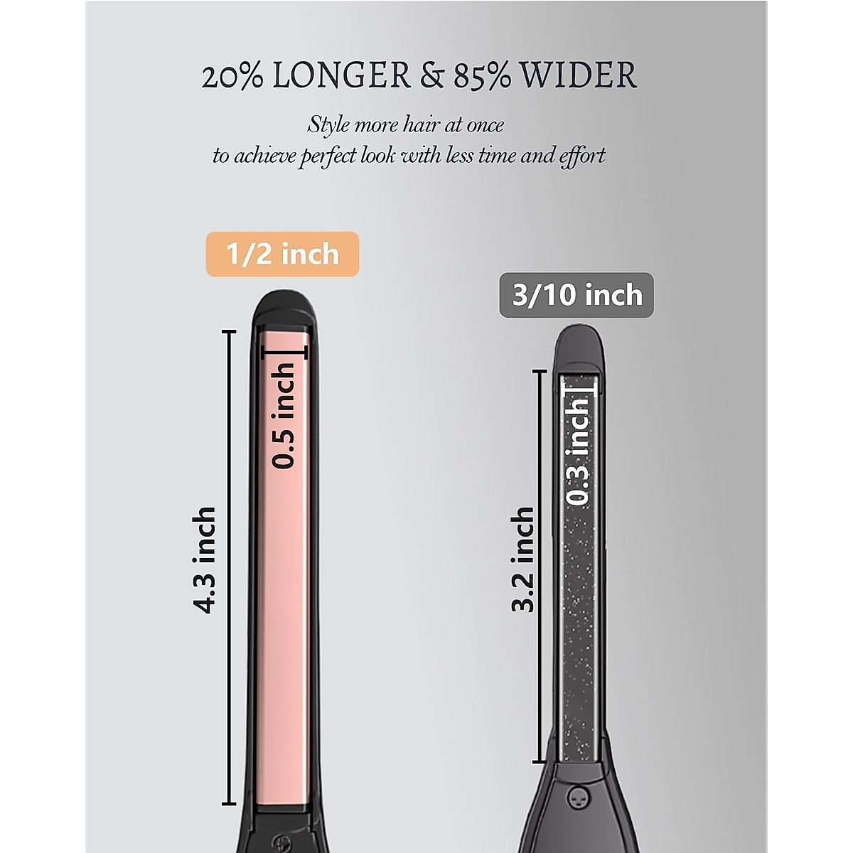 DSHOW 1/2" Flat Iron, Small Flat Iron Hair Straightener for Short Hair, Tourmaline Ceramic Mini Travel Hair Straightener with a Pouch, 6 Temperature, Dual Voltage (Black)