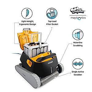 Dolphin Triton PS Robotic Pool Vacuum Cleaner with Universal Caddy for Pool Cleaning The Easy Way, Ideal for In-Ground Swimming Pools up to 50 Feet