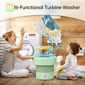 Portable Washing Machine, 6L Foldable Mini Washing Machine, Compact Travel Washing Machine for Small Items Baby Clothes Underwear Socks Towels Apartment Dorm Camping RV Travel Laundry