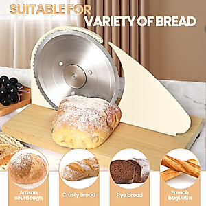 Manual Bread Slicer for Homemade Sourdough Bread, Adjustable Thickness&Evenly Slicing, Hand Crank Bread Slicer with Scale Line and Suction Cup, Sharp Blade, Suitable for Sourdough Bread, Etc