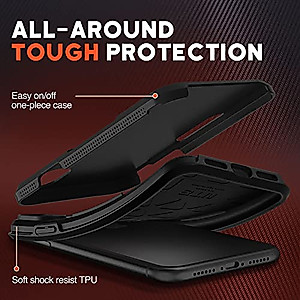 NTG Shockproof Designed for iPhone XR Case [2 Layer Structure Protection] [Military Grade Anti-Drop] Lightweight Shockproof Protective Phone Case for iPhone XR 6.1 inch, Black