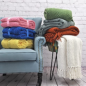 Home Soft Things Black Throw Blanket Knitted Tweed Throw 60'' x 80'', Raven, Super Soft Cozy Warm Comfortable Breathable Throw for Living Room Chair Couch Bed Sofa Bedroom Home Décor