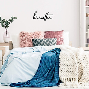 Vinyl Wall Art Decal - Breathe - 11" x 24" - Inspirational Positive Self Esteem Quote Sticker for Bedroom Closet Living Room Kids Room Playroom Office Decor