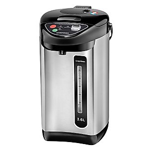 Chefman Electric Hot Water Pot Urn w/Auto & Manual Dispense Buttons, Safety Lock, Instant Heating for Coffee & Tea, Auto-Shutoff & Boil Dry Protection, Insulated Stainless Steel, 3.6L/3.8 Qt/20+ Cups