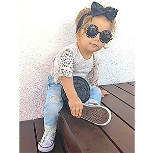 CIYCUIT Newborn Baby Girl Lace Clothes Infant Boho Romper + Ripped Denim Jeans 2Pcs Fall Outfits (Z1 White, 6-12 Months)