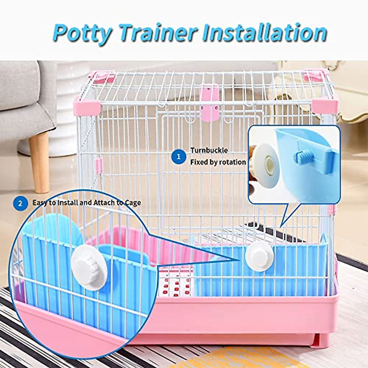 Dwarf Rabbit Corner Litter Box, Guinea Pig Potty Trainer, Small Animals Cage Accessories and Supplies for Hamster, Rats, Ferret, Bunny