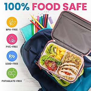 Zulay Insulated Lunch Bag - Thermal Kids Lunch Bag With Spacious Compartment & Built-In Handle - Portable Back To School Lunch Bag For Kids, Boys, & Girls To Keep Food Fresh (Ladybugs)