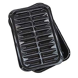 Range Kleen BP106X 2 PC Porcelain Broil and Bake Pan 12.75 Inch by 8.5 Inch,Black