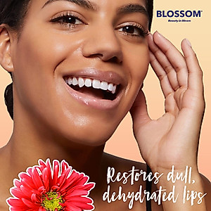 Blossom Moisturizing and Hydrating Shimmer Sparkle Lip Oil with Olive Oil + Grape Seed Oil, Infused with Real Flowers, 3g, Watermelon