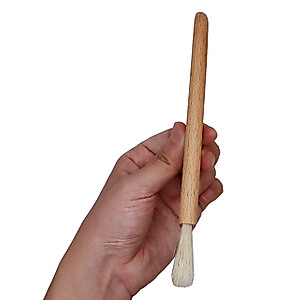 EIKS 2 Sets Natural Bristles with Wooden Handle Pastry Brushes for Basting Spreading Butter Oil Barbecue Baking Kitchen Cooking