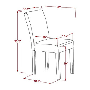 East West Furniture DOAB7-MAH-18 7 Piece Dining Set Consist of a Rectangle Dining Room Table with Butterfly Leaf and 6 Coffee Linen Fabric Upholstered Chairs, 42x78 Inch, Mahogany