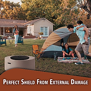 SIMOND STORE - Fire Pit Lid Round - Fire Pit Snuffer Lid 22 inch Diameter, Drop-in Burner Fire Pit Pan Lid- 1.5 mm Thickness- Grill Fire Ring Lid with Handle