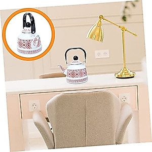 Housoutil Enamel Pot Stainless Steel Tea Pot Vintage Teapot Ceramic Kettle Enamel Teapot Heating Water Kettle Retro Handmade Tea Pot Stainless Steel Red Household Kettle Water Boiling Pot