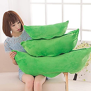 Giant Peas in A Pod Plush Toy Pea Pod Pillow Cute Pea Stuffed Toys Plant Doll Various Sizes (Green Beans,9.8''/25cm)