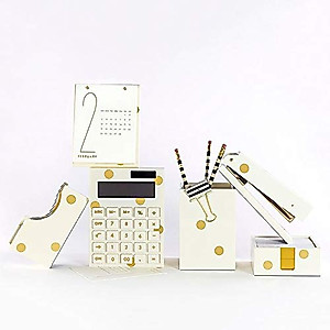 Kate Spade New York Acrylic Stapler, Gold Dot