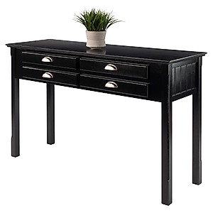 Winsome Timber 29.1 x 47.6 x 15.7-Inch Solid Beech Wood Hall/Console Table, Black (20450)