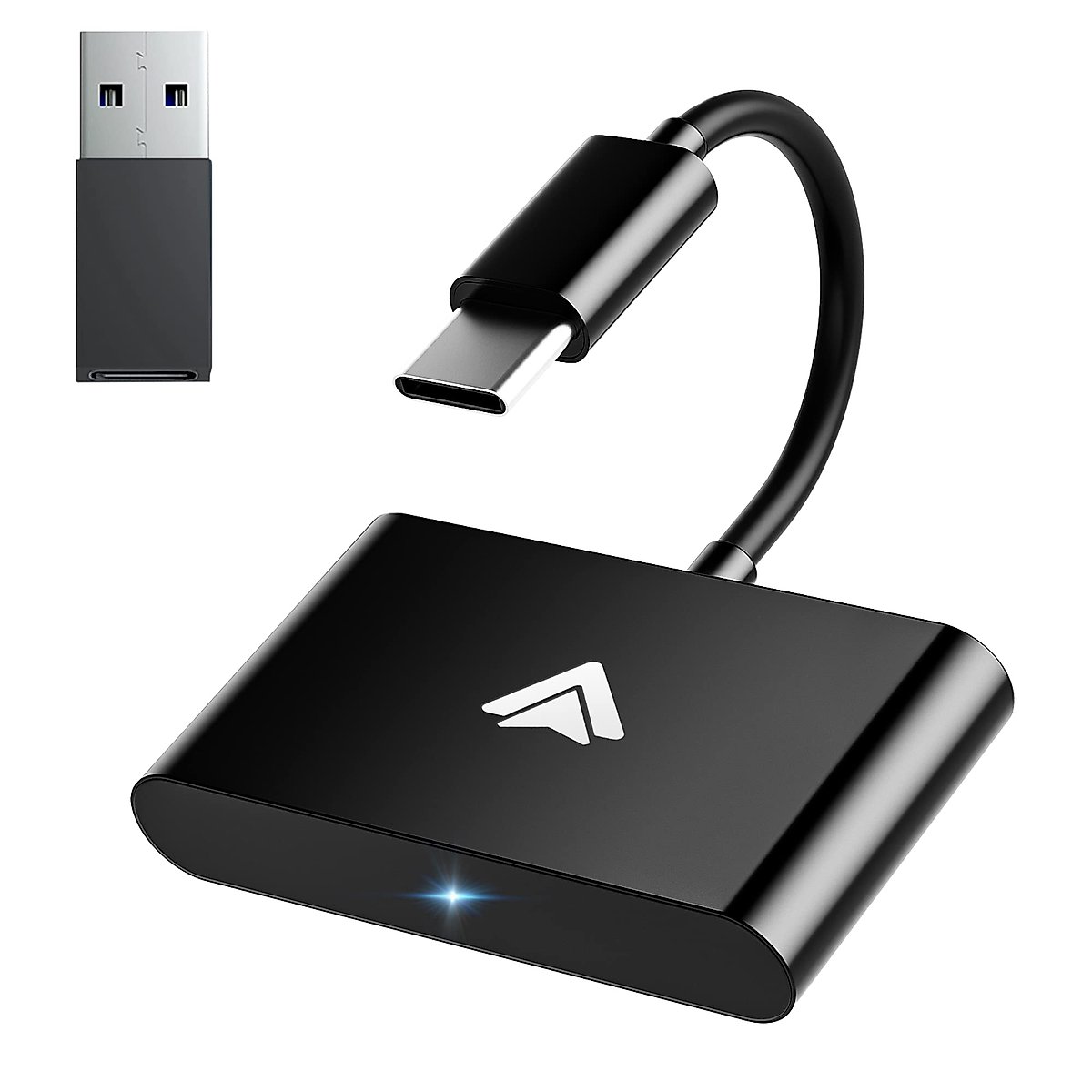 WQQBFF Wireless Android Auto Car Adapter，Android Phones Converts Wired Android Auto to Wireless - Direct Plug-in Type-c Adapter， Android Auto Wireless Adapter AI Box for Car with OEM（Black）
