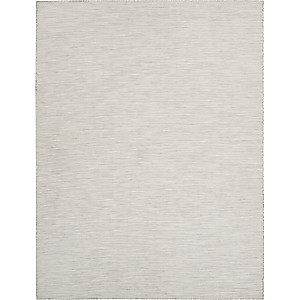 Nourison Positano Modern Light Grey 9' x 12' Area Rug, Easy Cleaning, Non Shedding, Bed Room, Living Room, Dining Room, Kitchen (9x12)