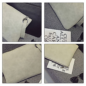 Mily Oversized Clutch Bag Purse Envelop Clutch Chain Tote Shoulder Bag Handbag Foldover Pouch Gray