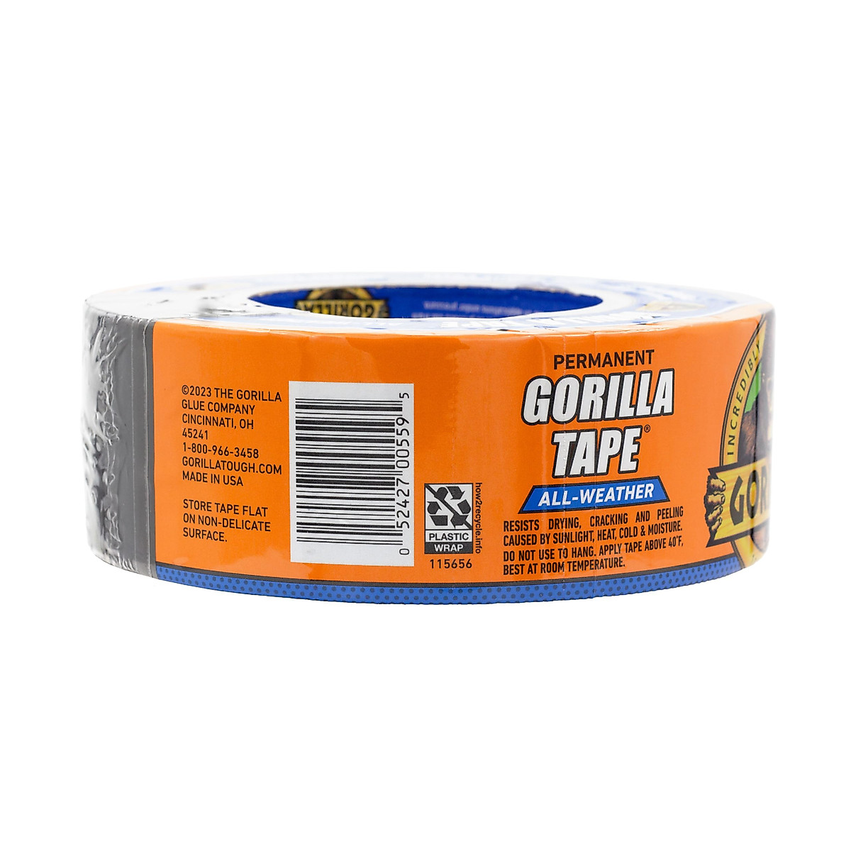 Gorilla All Weather Outdoor Waterproof Duct Tape, UV and Temperature Resistant, 1.88" x 25 yd, Black, (Pack of 1)
