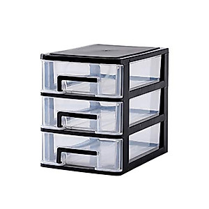 Gatuida Plastic Storage Drawers, Clear Desktop Drawer Storage Cabinet Storage Case Storage Box Multilayer Sundries Holder for Home School Office