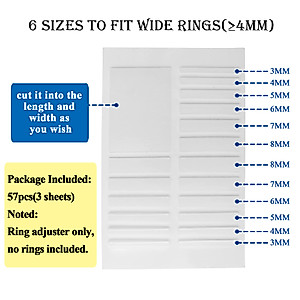 Ring Size Adjuster for Loose Rings Women 57pcs Invisible Transparent Ring Sizer Reducer Spacer Men Ring Fitter