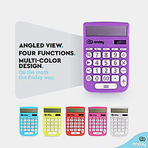 Calculator For Students Purple, Basic Calculator 12 Digits Solar Powered Calculators Large Display Office Desktop Calculator Four Function Handheld Desk Calculator Perfect for Office & School-By Enday
