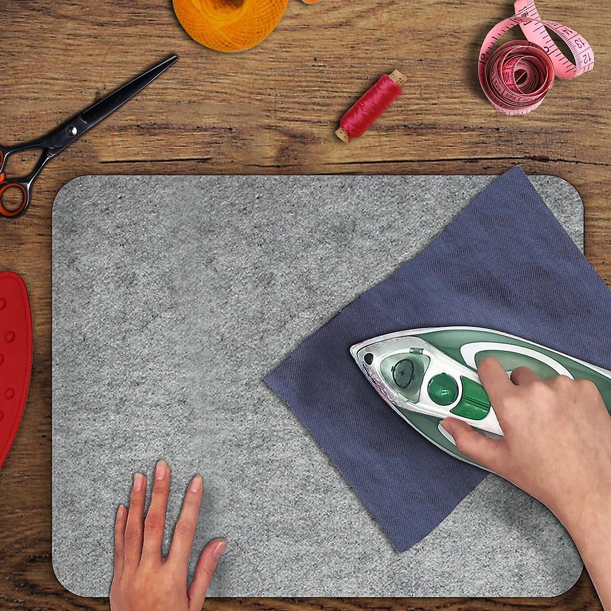 MOHOM 15" x 12" Wool Pressing Mat 100% New Zealand Felted Wool Ironing Mat Pad Blanket for Quilter, Sewing, Quilting Supplies and Notions