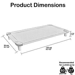 Acrimet Nap Cot for Kids, Portable Toddler Child Bed, Stackable, 52" L (Stainless Steel Tubes) (Pink Breathable Mesh Fabric - Pink Feet) (1 Pack)