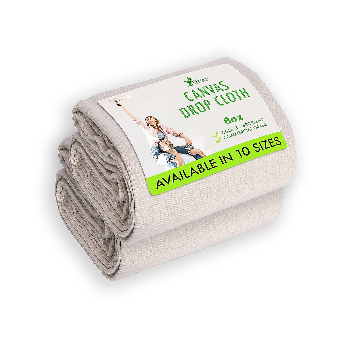 GREEN LIFESTYLE 4 X 12 Canvas Drop Cloth Tarp Canvas Fabric Drop Cloth Curtains Drop Cloths for Painting Painters Drop Cloth Paint Drop Cloth Paint Tarp Painting Supplies Canvas Sheet (2 Pack)
