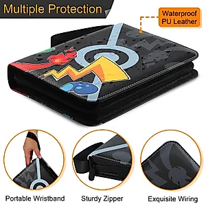 Trading Card Binder Holder, 9 Pocket Card Binder for Cards Fits 900 Cards with 50 Removable Sleeves, Card Collection Binder Album Book Case for Boys Girls Toys