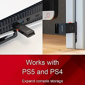 BUFFALO External SSD 1TB - Up to 600MB/s - USB-C - USB-A - USB 3.2 Gen 2 (Compatible with PS4 / PS5 / Windows/Mac) - External Solid State Drive Stick - ‎‎SSD-PUT1.0U3B