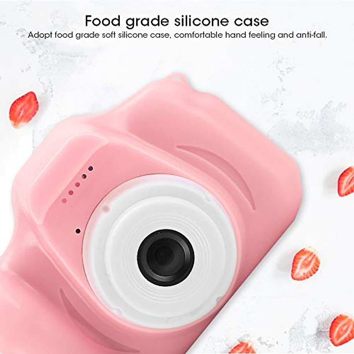 Digital Camera, Comfortable Kid Camera Camera Cute Mini Camera DIY Photos for Children Toy(Pink)