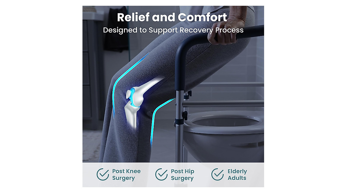FSA/HSA Eligible - Toilet Safety Rails (350 lb) - Adjustable Toilet ...