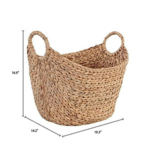 Better Homes & Gardens Large Natural Water Hyacinth Boat Basket, Set of 2