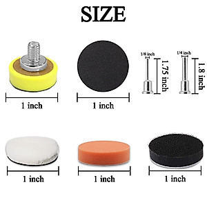 187 Pieces 1 Inch Sanding Disc, GOH DODD Hook and Loop Sanding Pads 60 to 10000 Wet Dry Sandpaper with 1/8" 1/4” Shank, Backing Pad, Polishing Pads and Interface Pad for Drill Grinder Rotary Tools