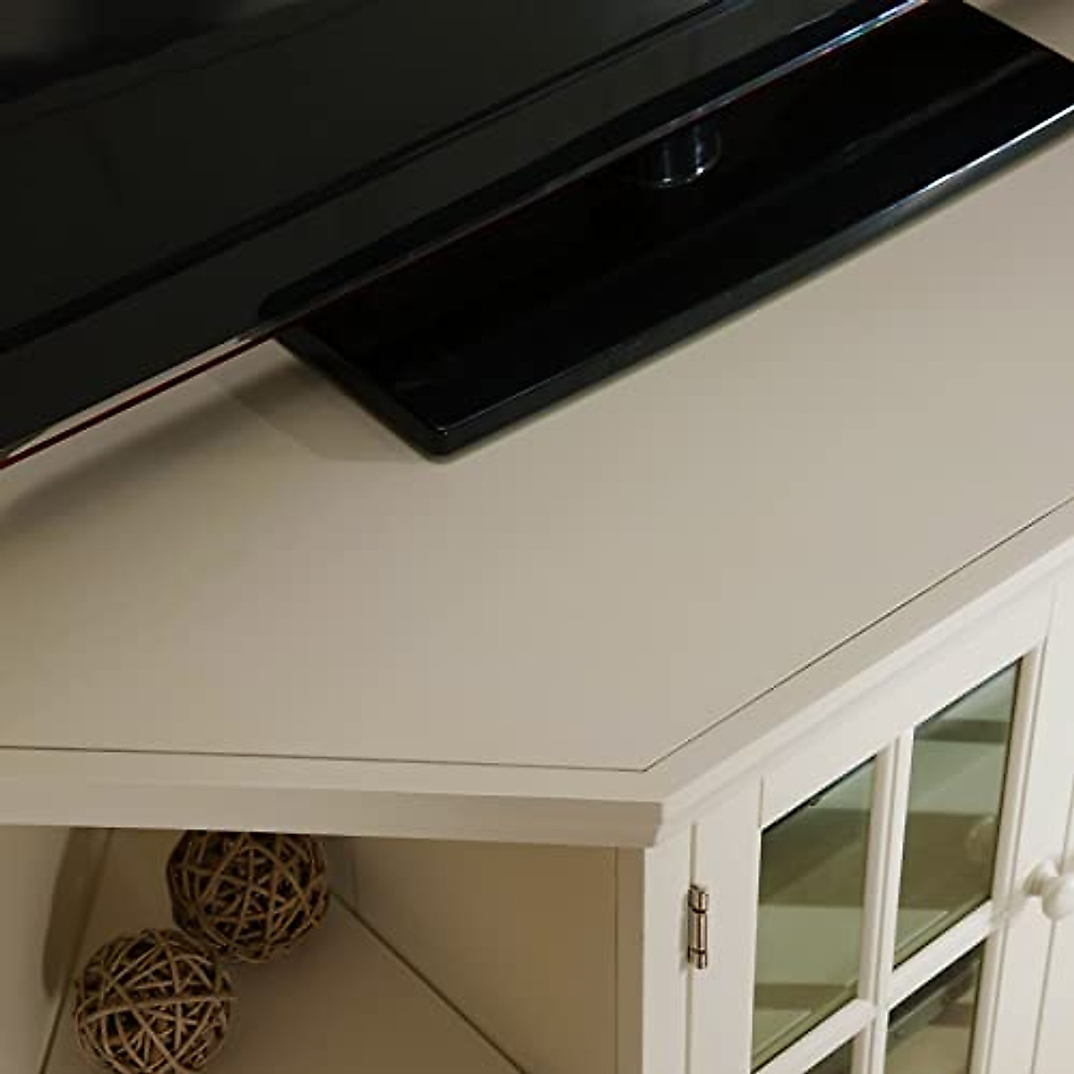 Leick Furniture 85287 Corner Storage Stand with Bookcases, 50-inch TV, White