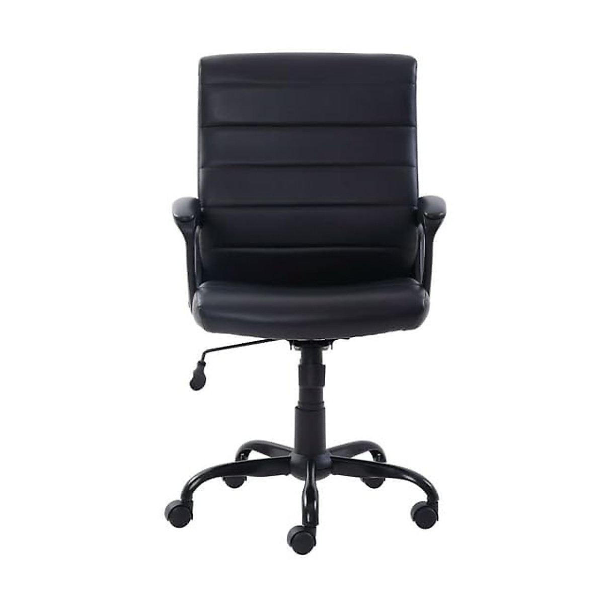 Bonded Leather Mid-Back Manager's Office Chair, Black