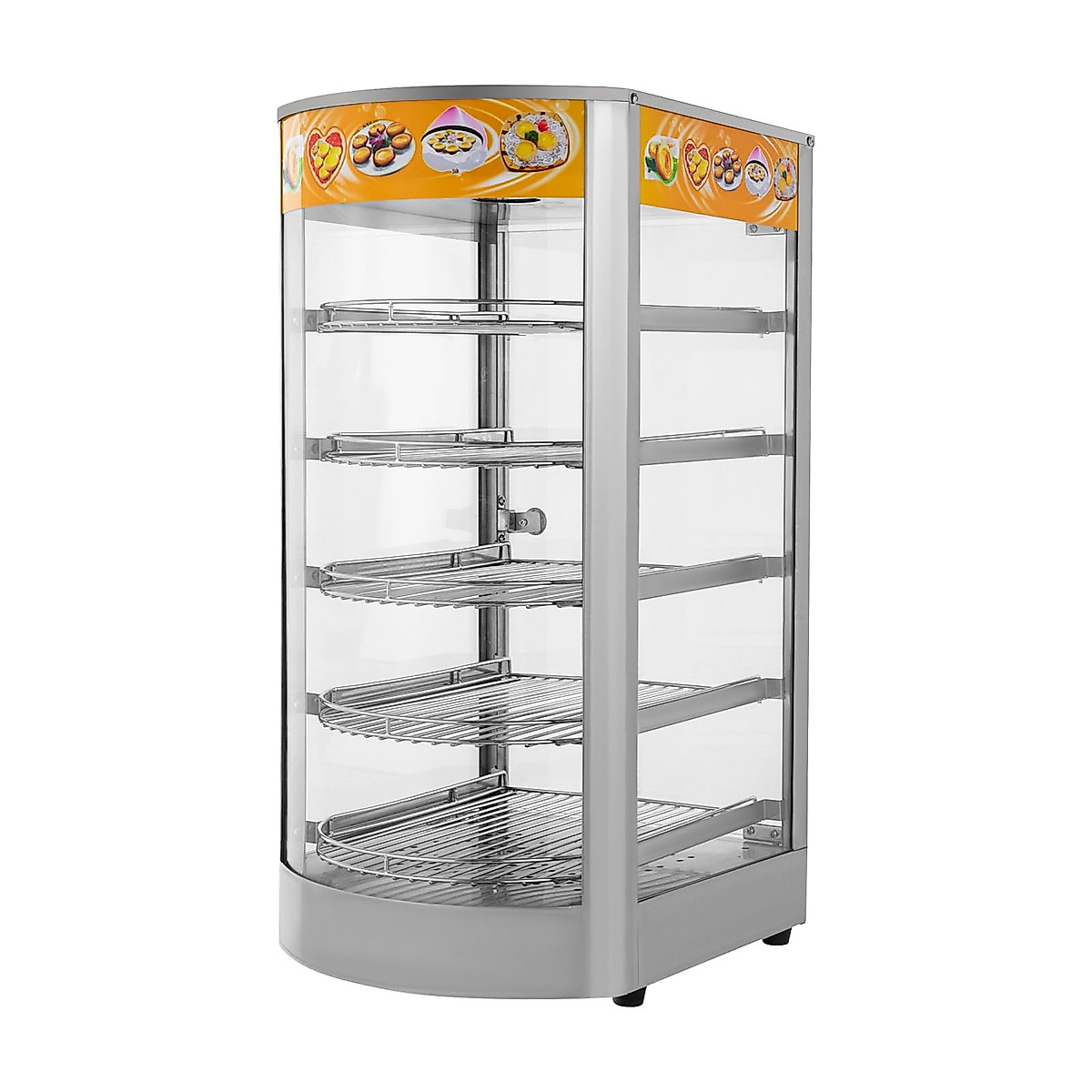 5-Tier Commercial Food Display Warmer,800W Electric Food Warmer Countertop Pizza Warmer Countertop with LED Lighting Adjustable Temperature, Pastry Display Case for Buffet Restaurant 110V