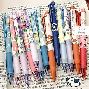 MOZXIRZ 4-in-1 Cute Flower Pens - 0.5mm Fine Point, Retractable, Erasable, Pink Ink for Office, School, Women & Girls