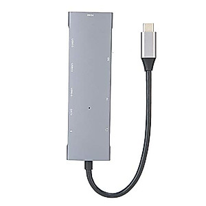 Tgoon 9 in 1 Adapter, Aluminum Alloy, ABS 4k 30hz 5-20V 3A (Maximum 60W) Hub Adapter