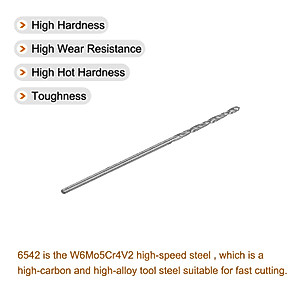 uxcell 10 Pcs 0.95mm HSS(High Speed Steel) W6542 Micro Drill Bits, Fully Ground Jobber 32mm Length Drill Bit for Mild Steel Copper Aluminum