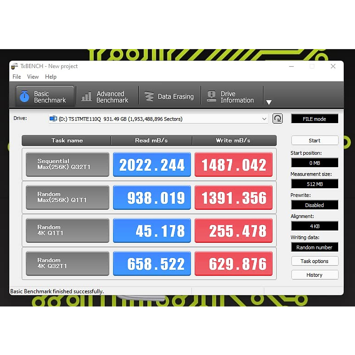Transcend 500GB PCIe SSD M.2 (2280) NVMe PCIe Gen3x4 TS500GMTE110Q