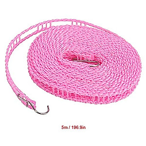 Bnineteenteam 2pcs Clothesline,Clothes Drying Rope Windproof Travel Clothesline for Indoor Outdoor Laundry Clothesline for Camping Travel & Home Use (2pcs-Pink)